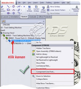 Component Line Font Pada SolidWorks | Reseller SolidWorks Indonesia