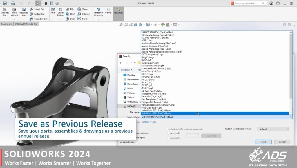 SOLIDWORKS Indonesia – Menyimpan file SOLIDWORKS 2024 ke versi lebih rendah | Reseller ...